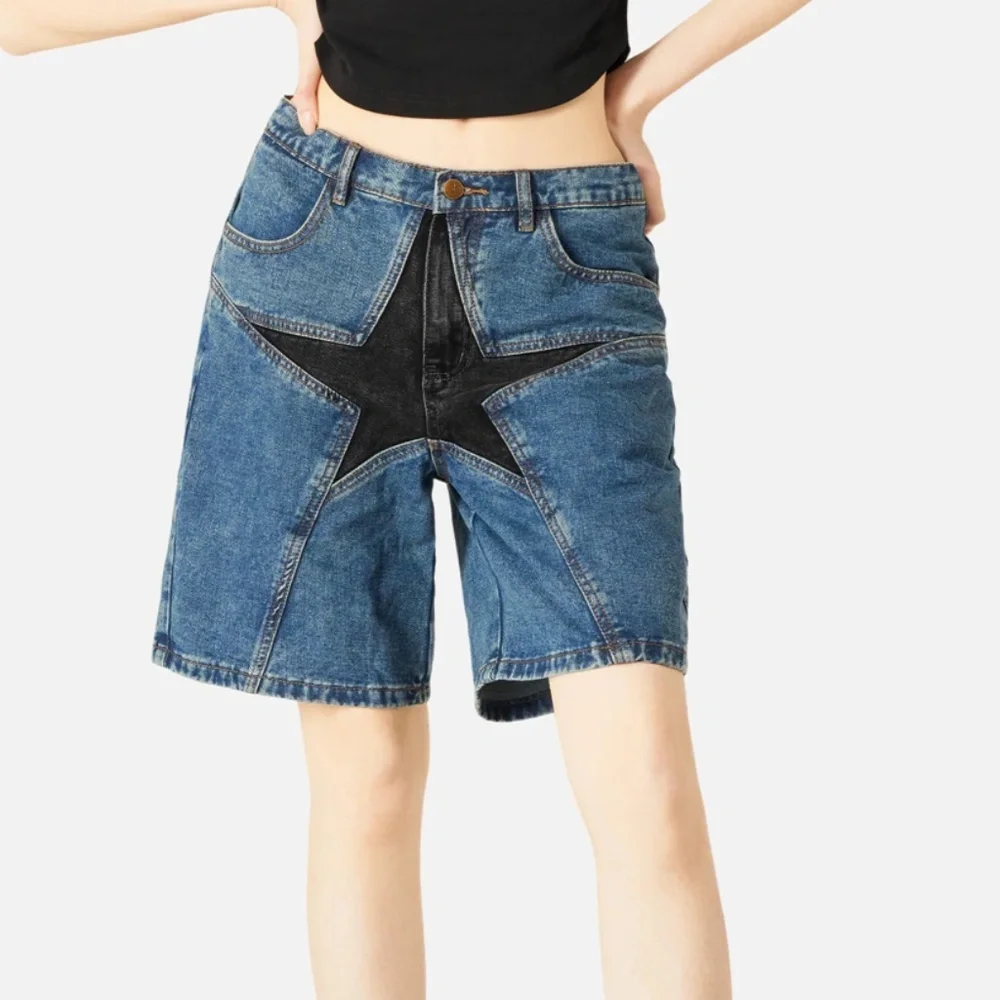 Aelfric Eden | Shorts | Aelfric Eden Star Patchwork Baggy Denim Unisex ...